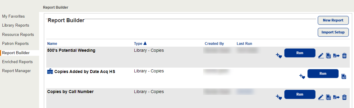 Export and import a custom report