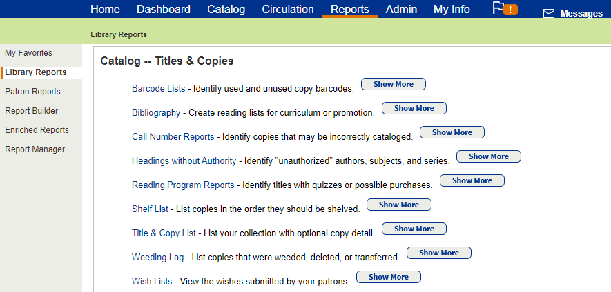 Generate a Title & Copy List (Library Manager)